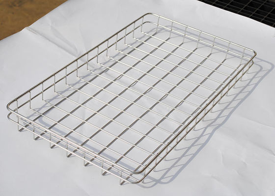 Customized 304 Stainless Steel 30mm Holes Wire Mesh Tray 60cm X 40cm