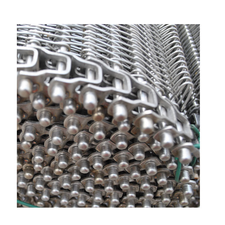100mm-3000mm Width Flat Wire Mesh Conveyor Belt Lock Edge 1m-100m Length