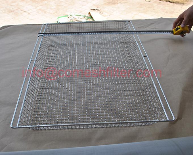 Food Grade Metal Wire Mesh Tray For Drying Ss Perforated Container