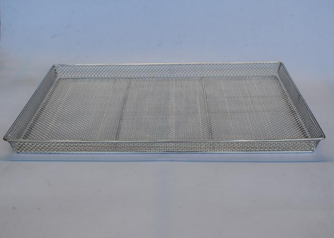 Food Grade 60x40cm 1.2mm Mesh Wire Tray Bakery / Chip
