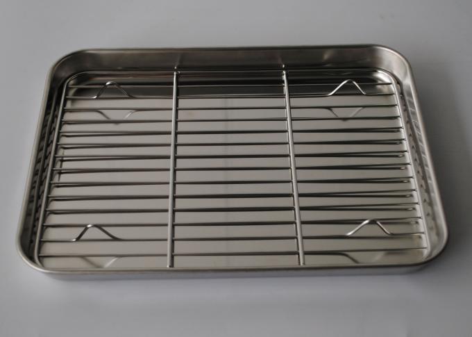 60*40*2.5cm Stainless Steel 304 Wire Mesh Baking Tray With Rack