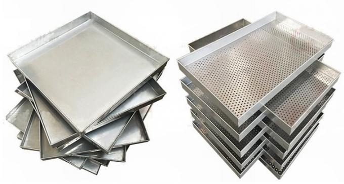 Oven Baking Perforated 3mm Holes Wire Mesh Tray With Trolley